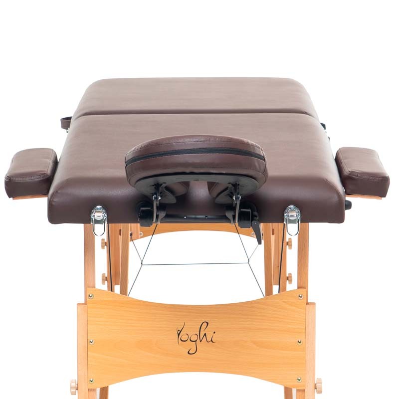 Table De Massage Pliante 2 Zones Bois Portable Tdm102 Marron De Yoghi